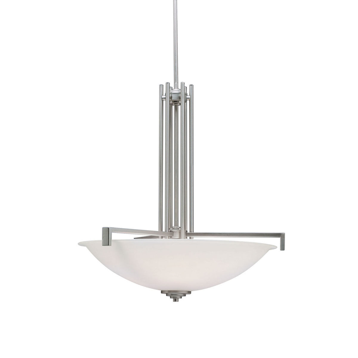 Kichler Eileen 4-Light Inverted Pendant in Brushed Nickel - Mid-Century ...